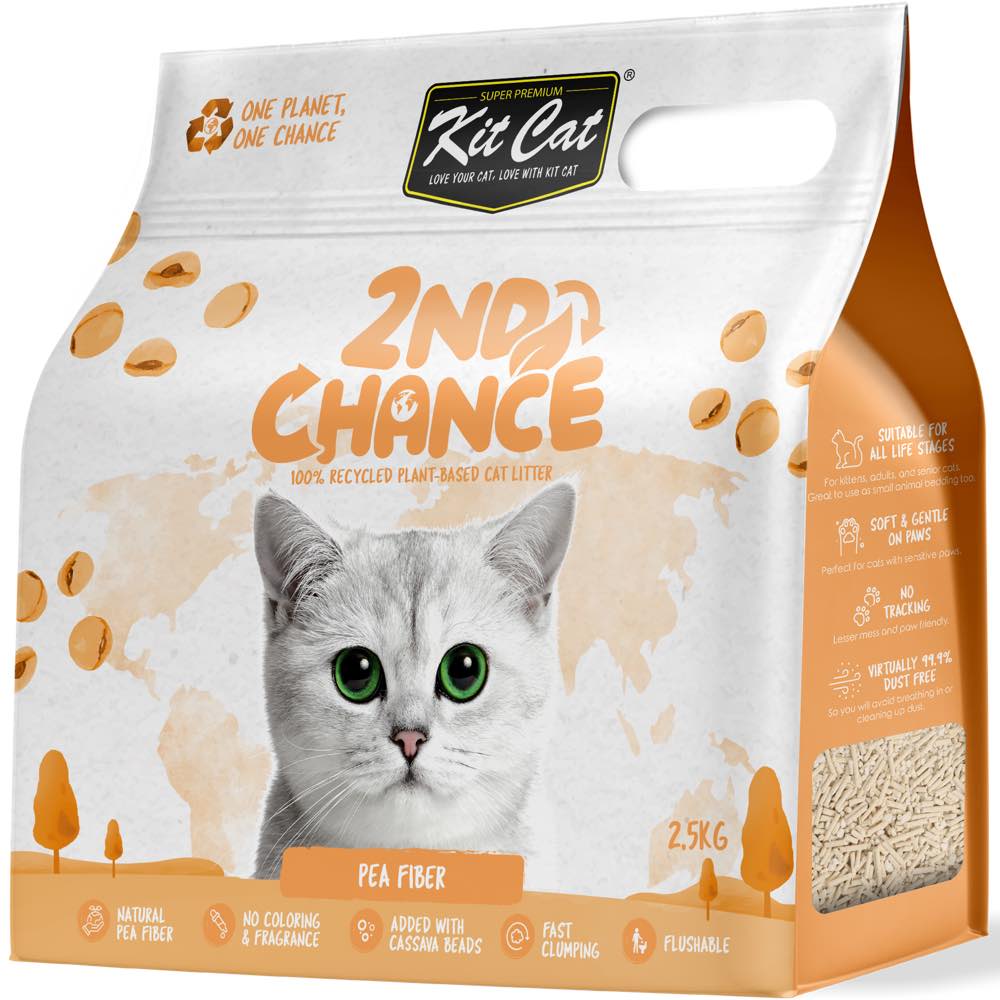 Kit Cat 2nd Chance Pea Fiber Clumping Cat Litter 2.5kg x 6 — Neko.SG